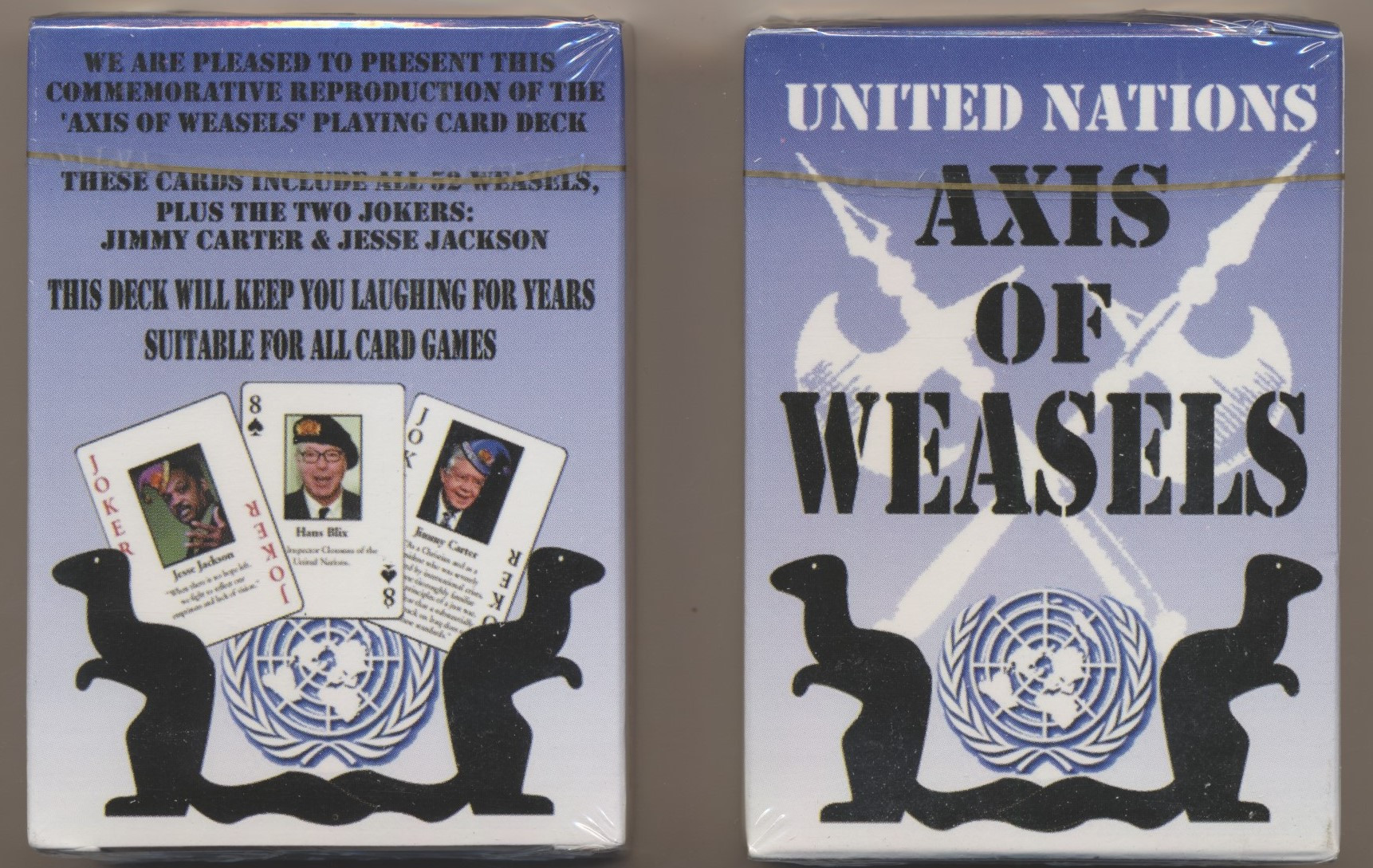1990's United Nations Axis Of Weasels Playing Cards Unopened