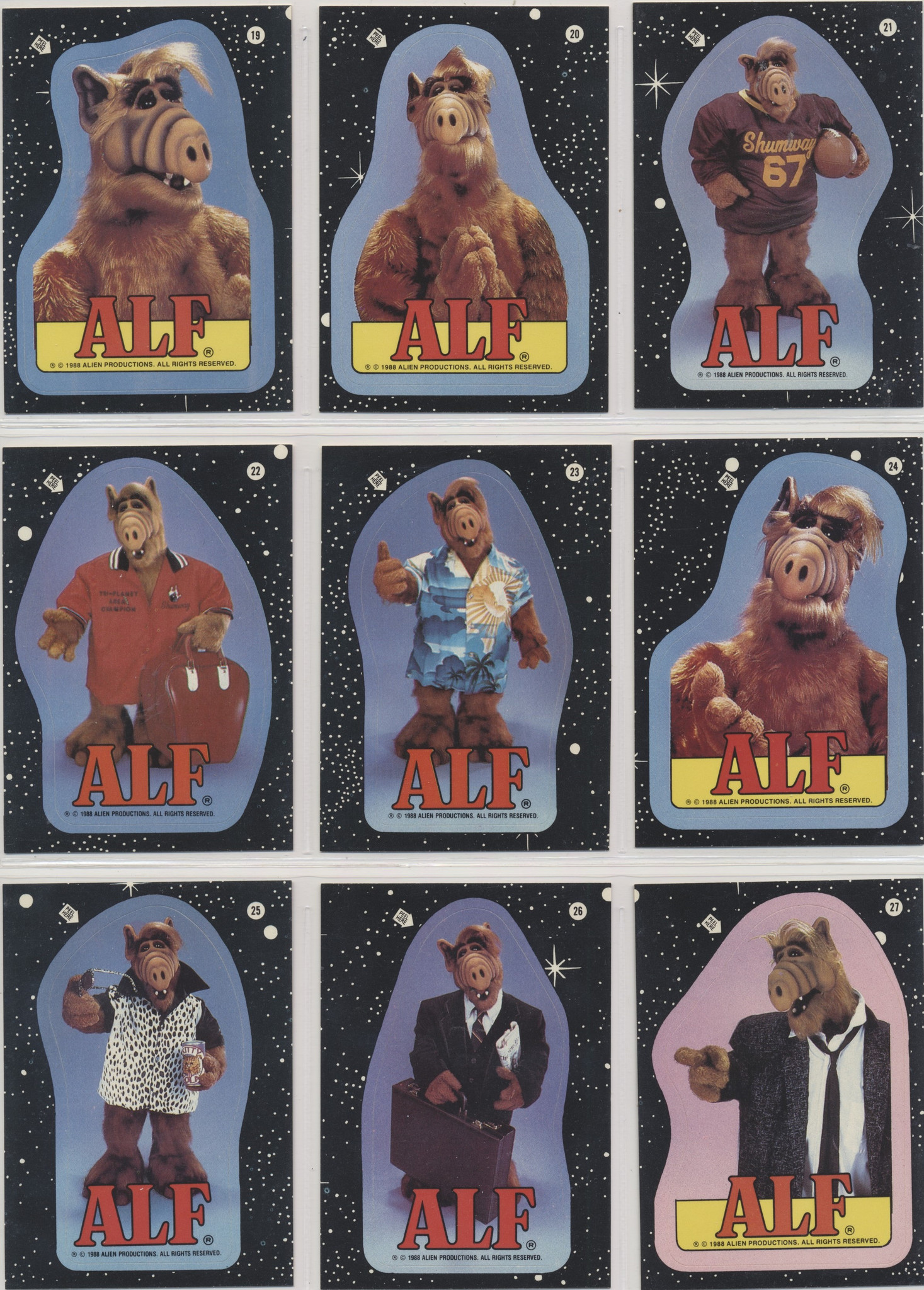 1988 Topps Alf Series 2 Sticker Set 11 #19-29