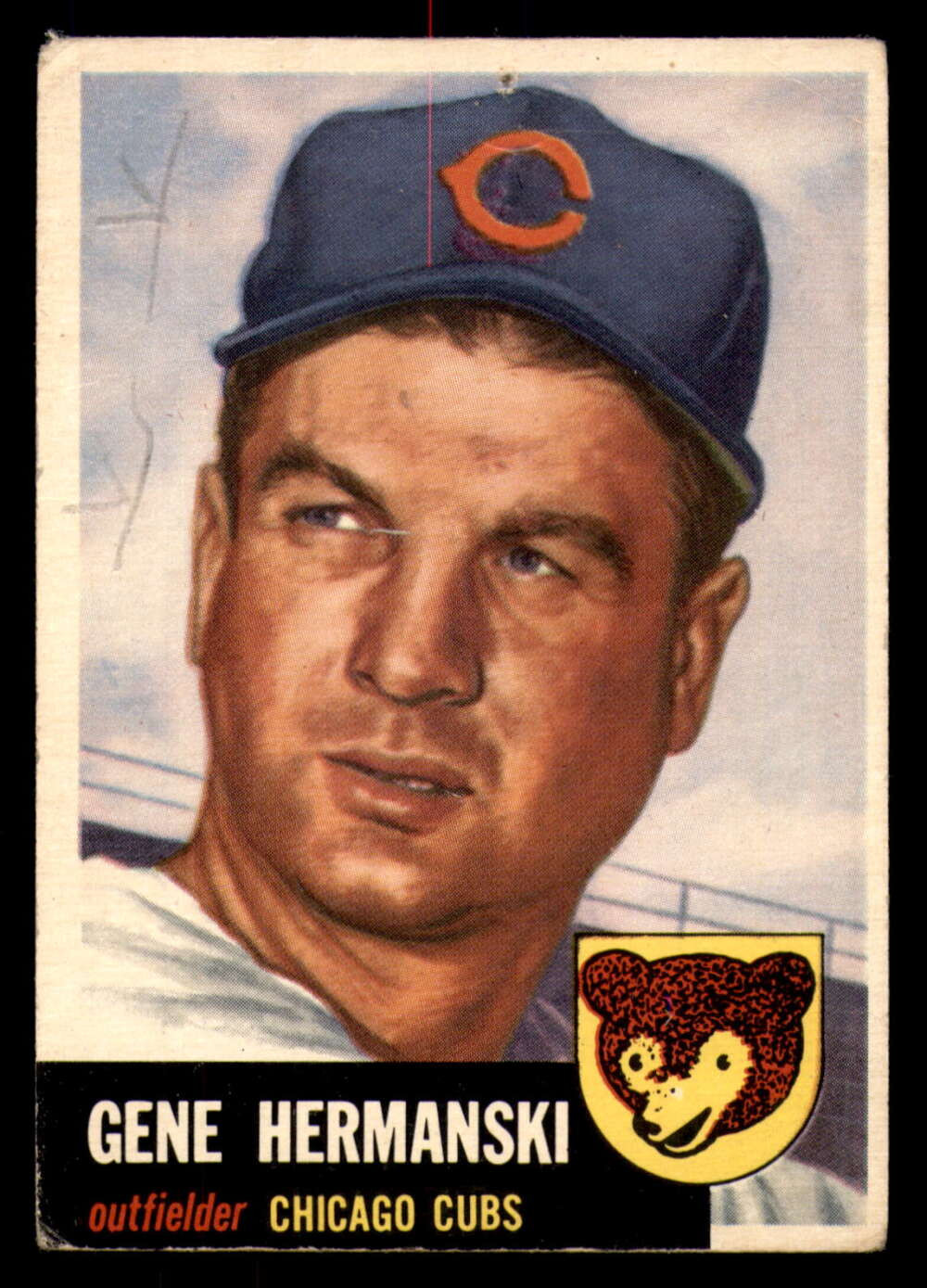1953 Topps #179 Gene Hermanski Writing on Card Cubs ID:382541 ...