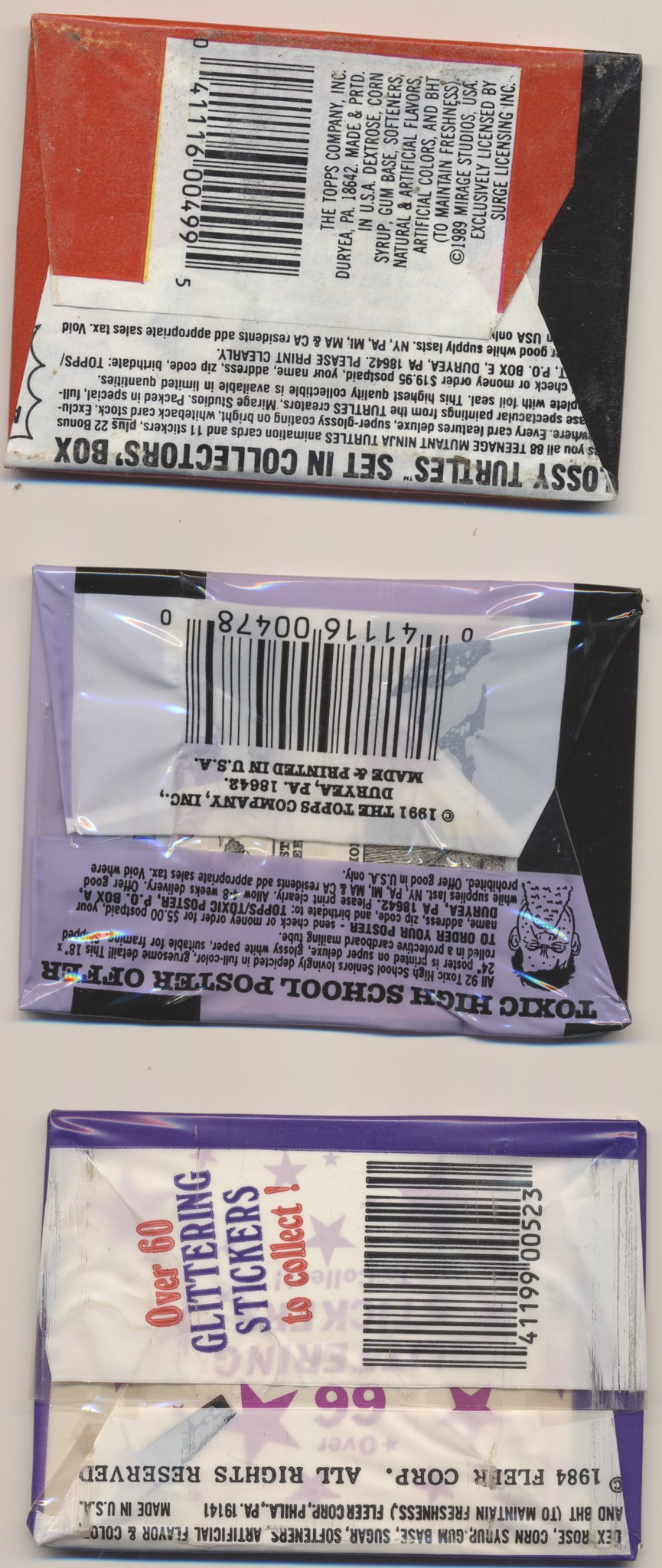 1990's Unopened Wax Packs Lot 3 Different #*sku35385