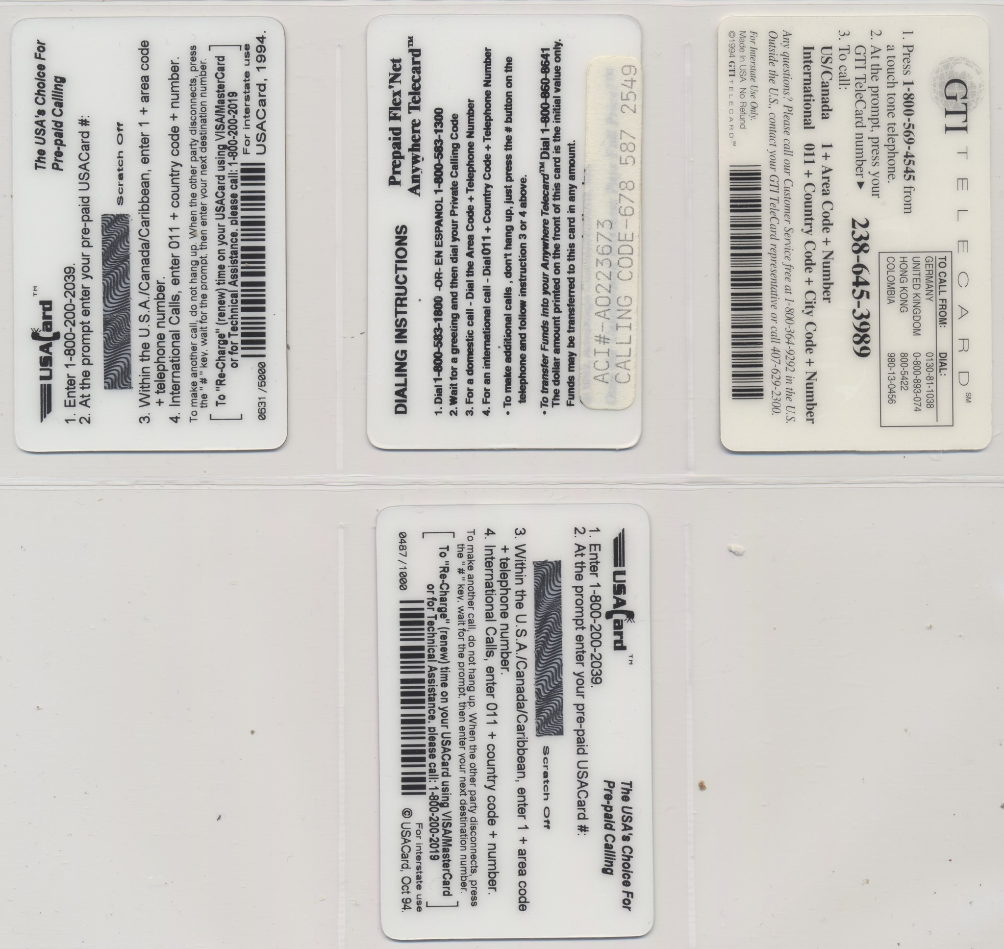 1990's Pre-Paid Telephone Cards Lot 4 (Will sell singles) #*sku35438