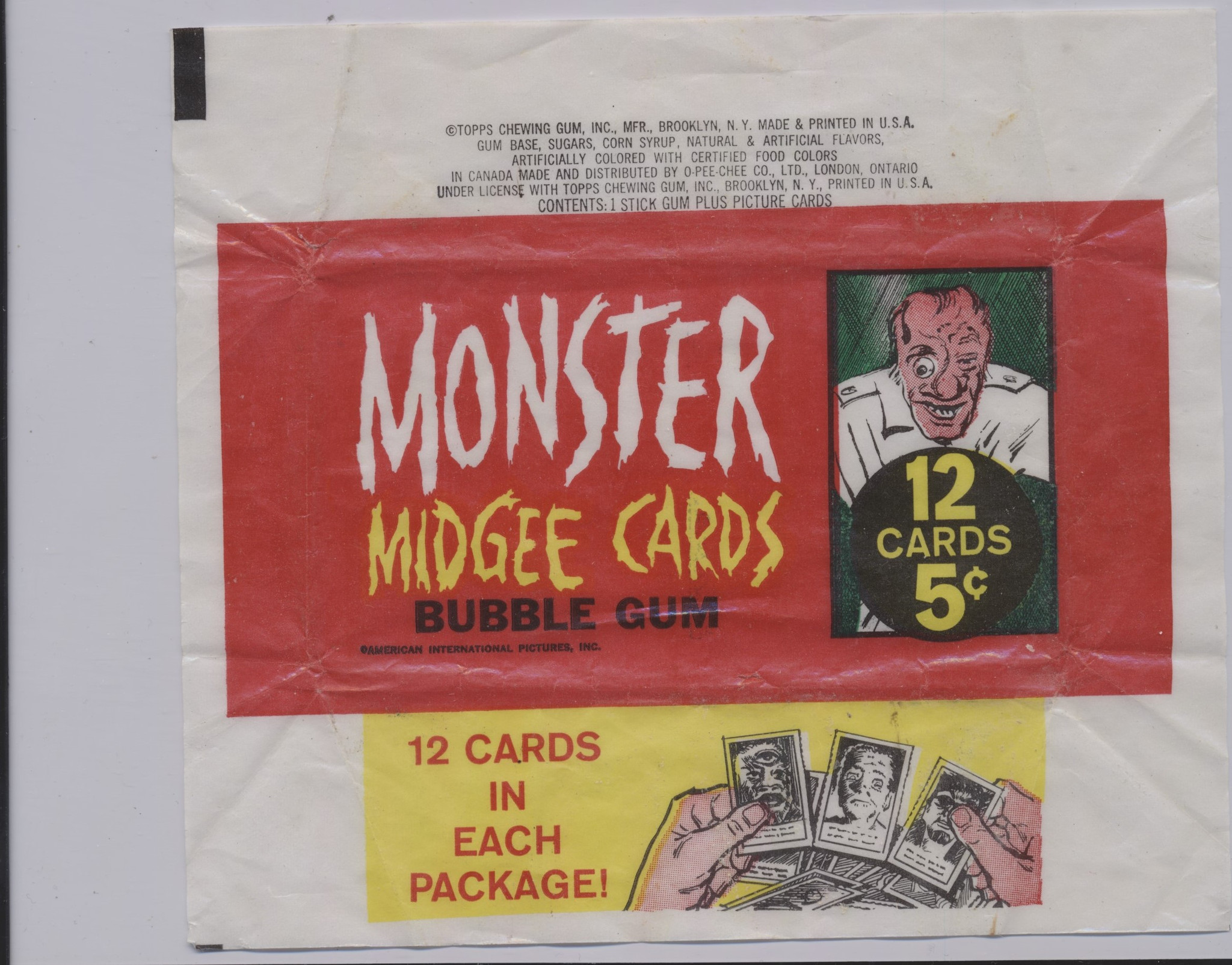 1963 Topps Monster Midgee 5 Cents Wrapper TOUGH Mid Grade #*sku35782