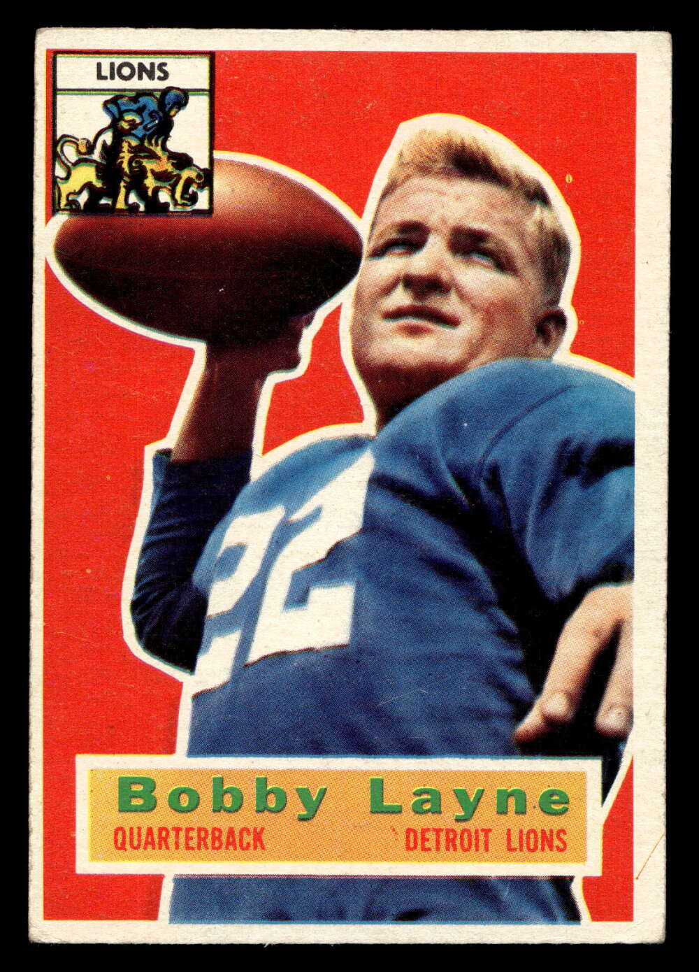 1956 Topps #116 Bobby Layne VG-EX - Scottsdale Cards