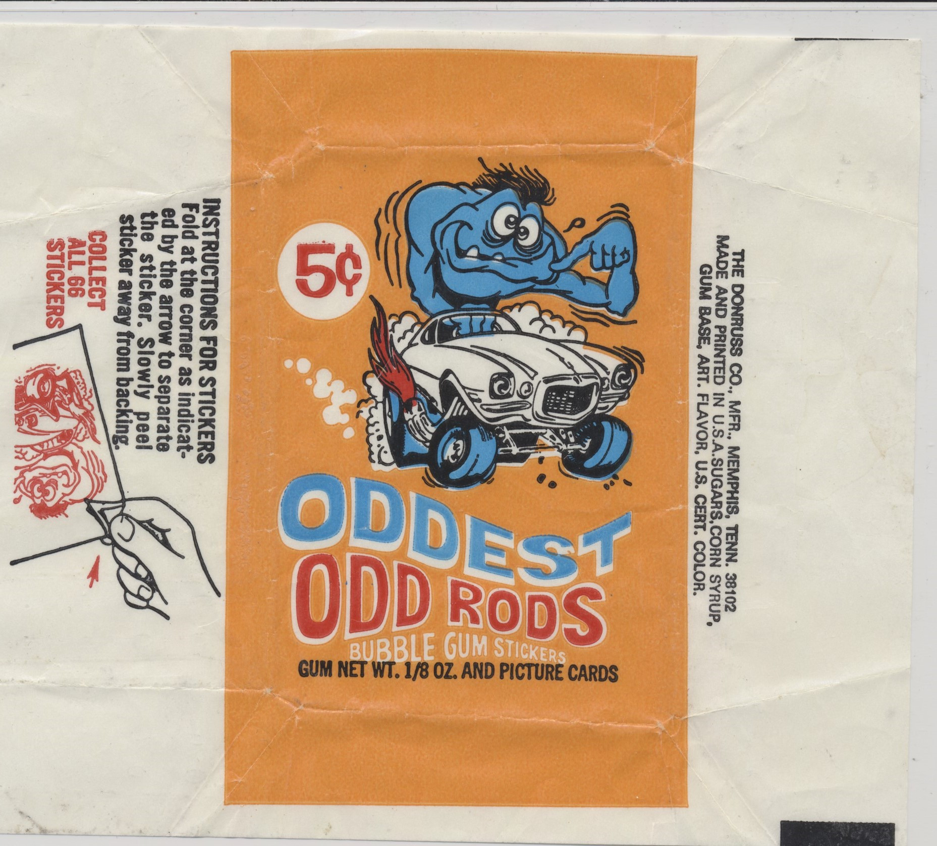 1967 Donruss Oddest Odd Rods 5 Cents Wrapper #*sku36206