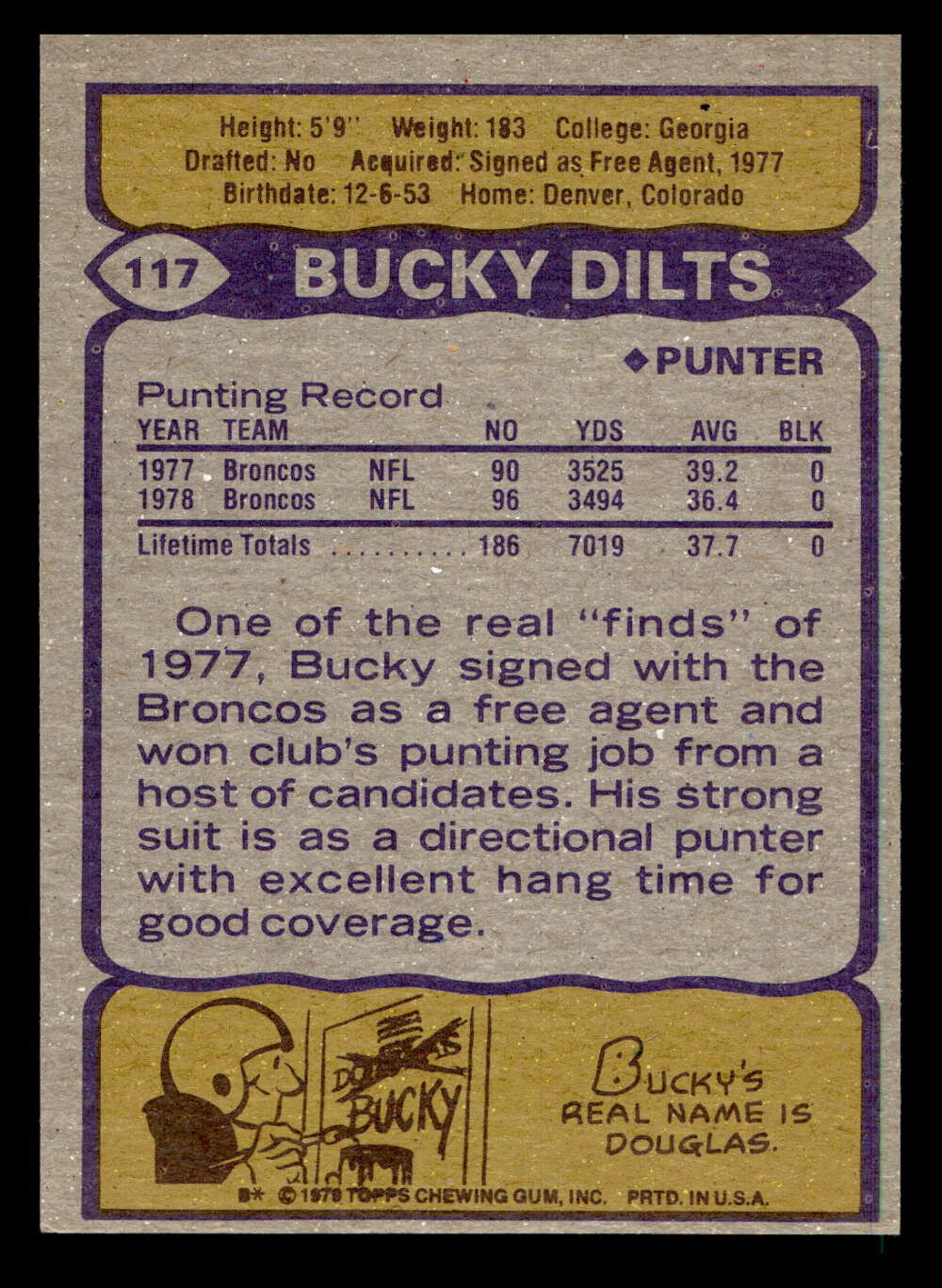 1979 Topps #117 Bucky Dilts Near Mint+ - Scottsdale Cards