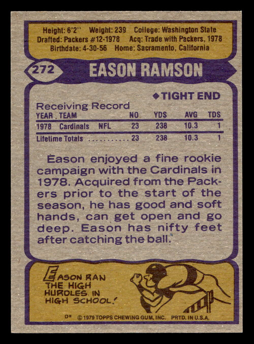 1979 Topps #272 Eason Ramson Ex-Mint - Scottsdale Cards 2021