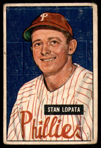 1951 Bowman #76 Stan Lopata Good ID: 226801 - Scottsdale Cards 2021