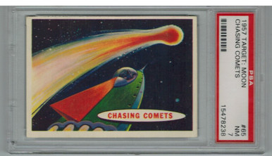 1957 Space Cards Target Moon Back #65 Chasing Comets PSA 7 NM #*sku4594
