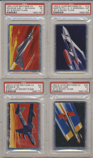 1950 F400 LEVER BROTHERS CO JET & ROCKET PLANES SET (30) PSA GRADED GPA ...