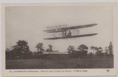 1908 Wright Brothers #21 Locomotion Airplane Biplane Post Card Real ...