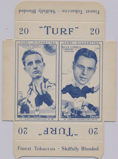 1949 Turf Cigarettes "20" Unused Box Famous Footballers #18 & #43 ...
