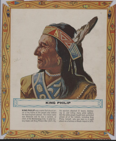 1963 F273-7b Famous Indians Chiefs Portraits King Philip #*sku35845
