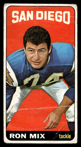 1965 Topps #168 Ron Mix Poor Crease - Scottsdale Cards 2021