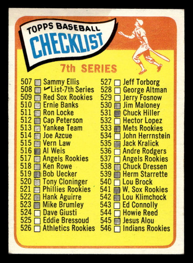 1965 Topps #508 Checklist 507-598 VG-EX marked ID: 438687 - Scottsdale ...