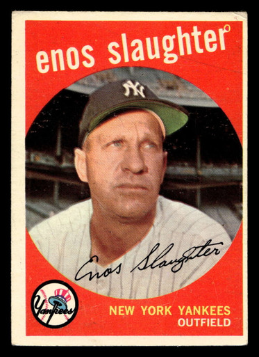 1959 Topps #155 Enos Slaughter VG-EX Paper Loss - Scottsdale Cards 2021
