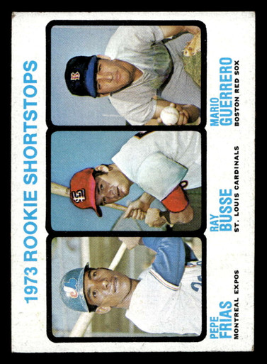 1973 Topps #607 Pepe Frias/Ray Busse/Mario Guerrero Rookie Shortstops ...