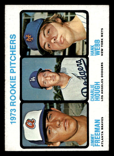1973 Topps #610 Jimmy Freeman/Charlie Hough/Hank Webb Rookie Pitchers ...