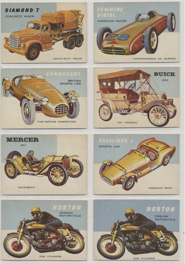 1954 Topps World On Wheels Base Set 160 (15) High Numbers Red (6) Blue ...