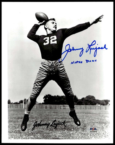 Johnny Lujack Photo Signed Auto PSA/DNA Authenticated Notre Dame Notre ...