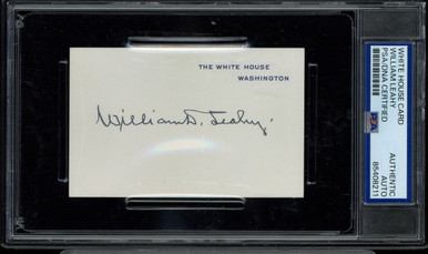 Admiral William D. Leahy White House Card PSA/DNA Signed Auto WW2 ...