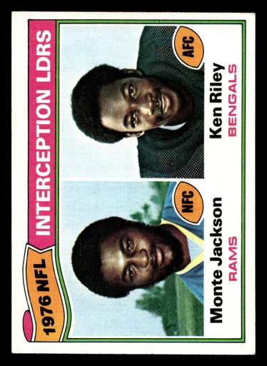 1977 Topps #5 Monte Jackson/Ken Riley 1976 Interception Leaders Very ...