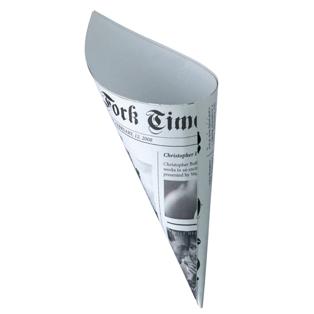 100 NEWSPAPER PRINTED CONES 16CM
