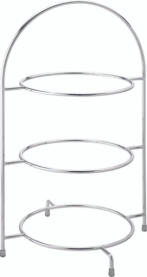 CHROME 3 TIER PLATE STAND 17"