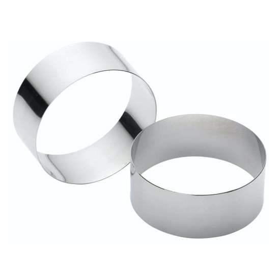 Kitchencraft Set of Two Stainless Steel Cooking Rings 9 x 3.5cm