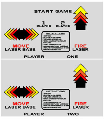 Space Invaders Cocktail Control Panel Overlay set - Arcadeoverlays