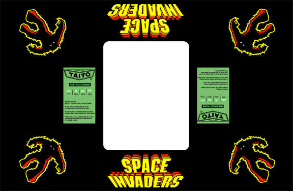 Space Invaders Custom Taito Cocktail Bezel underlay - Arcadeoverlays