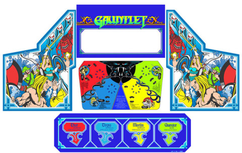 Gauntlet graphic restoration 5 piece kit - Arcadeoverlays