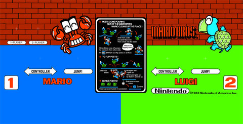 Mario Brothers Regular size Control Panel Overlay - Arcadeoverlays