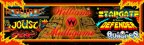 Multi Williams Multigame Video Arcade Marquee - Arcadeoverlays