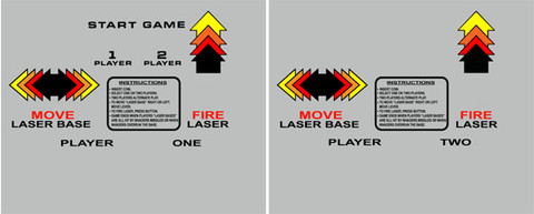 Space Invaders Cocktail Control Panel Overlay LONG set - Arcadeoverlays