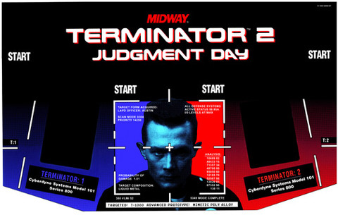 Terminator 2 T2 Control Panel Overlay - Arcadeoverlays
