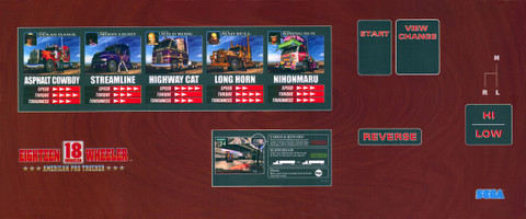 Eighteen 18 Wheeler Custom Control panel overlay - Arcadeoverlays