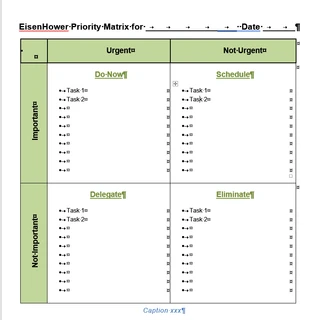 Grand Strategy Matrix Template using Word