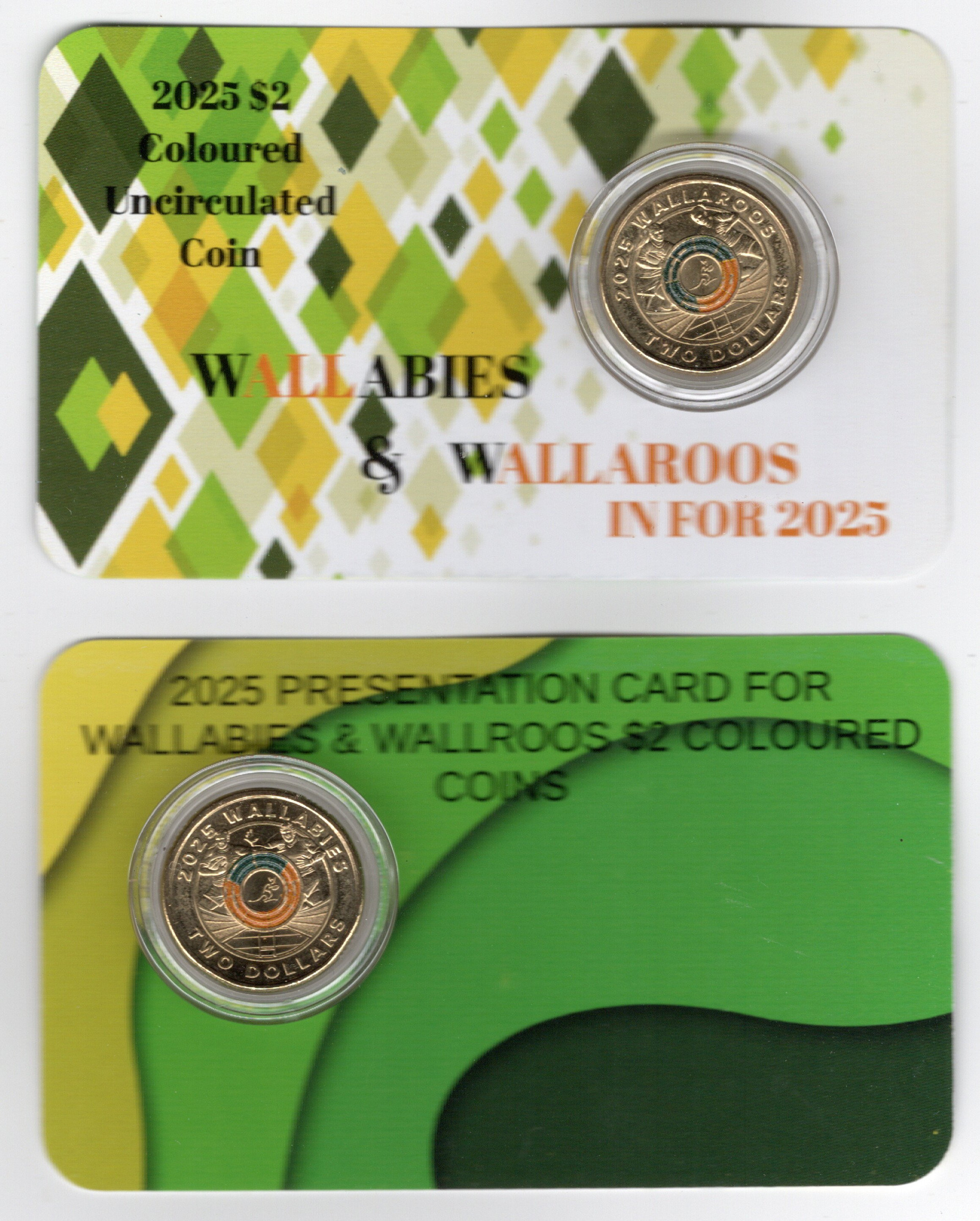 2025 $2 coins Wallabies and Wallaroos - Uncirculated Two Coin Set