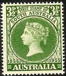 1955 ASC 324 3½d South Australian | Stamps and Coins