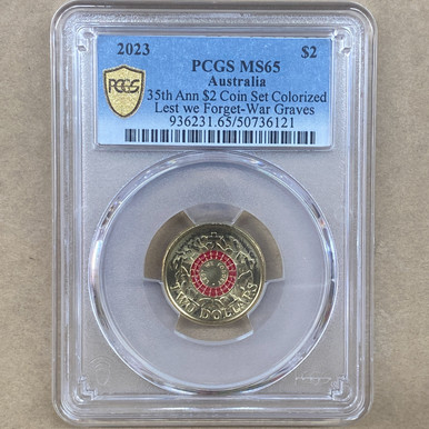 2023 PCGS MS65 35th Anniversary Lest We Forget War Graves $2 Coin
