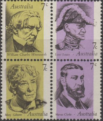 1973 ASC 577a 7c Famous Australian Block 4 | Stamps and Coins