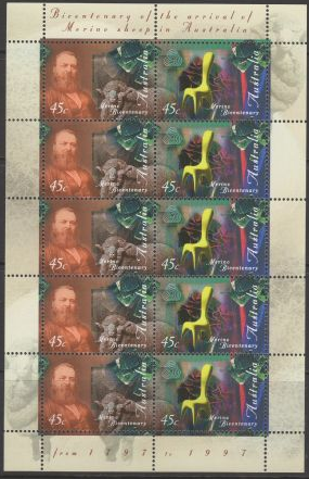 1997 ASC 1626ms Merino Sheep Sheetlet | Stamps and Coins