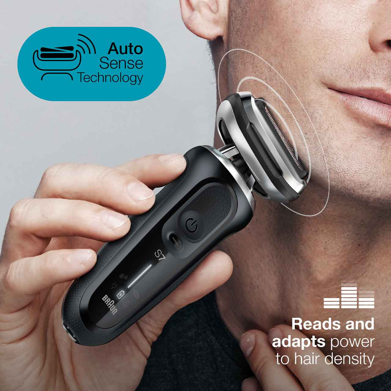 Braun Series 7 with Beard and Stubble Trimmer, Black | Braun