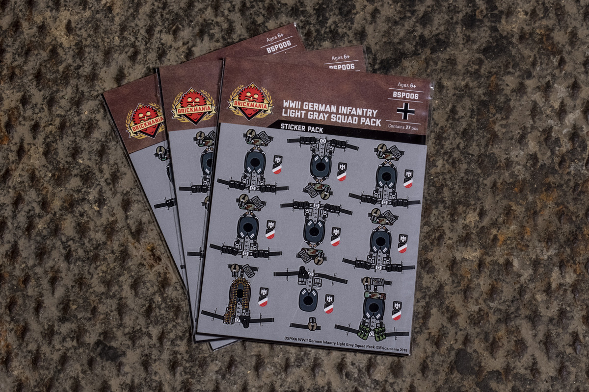WWII German Infantry Light Gray - Squad Pack - Stickers - Brickmania Toys