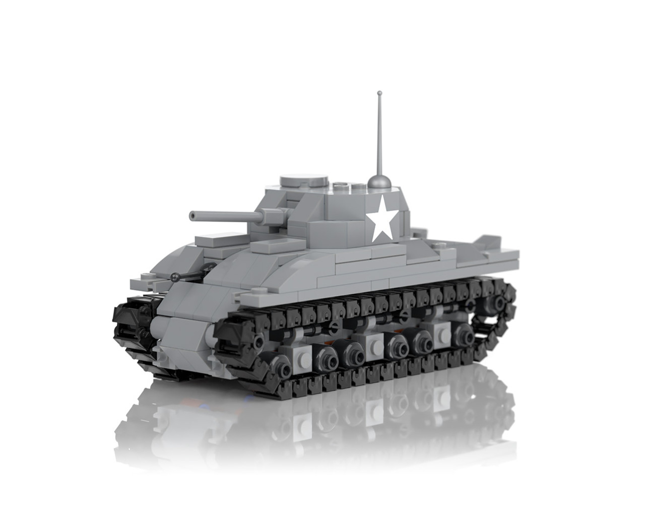 M4A1 Sherman Tank - 1/48th Scale Brick Building Kit - Brickmania Toys