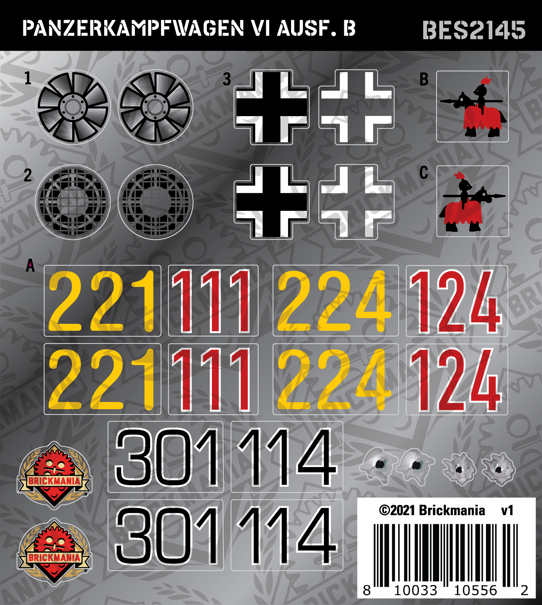 Panzerkampfwagen VI Ausf. B (BKE2145) - Sticker Pack