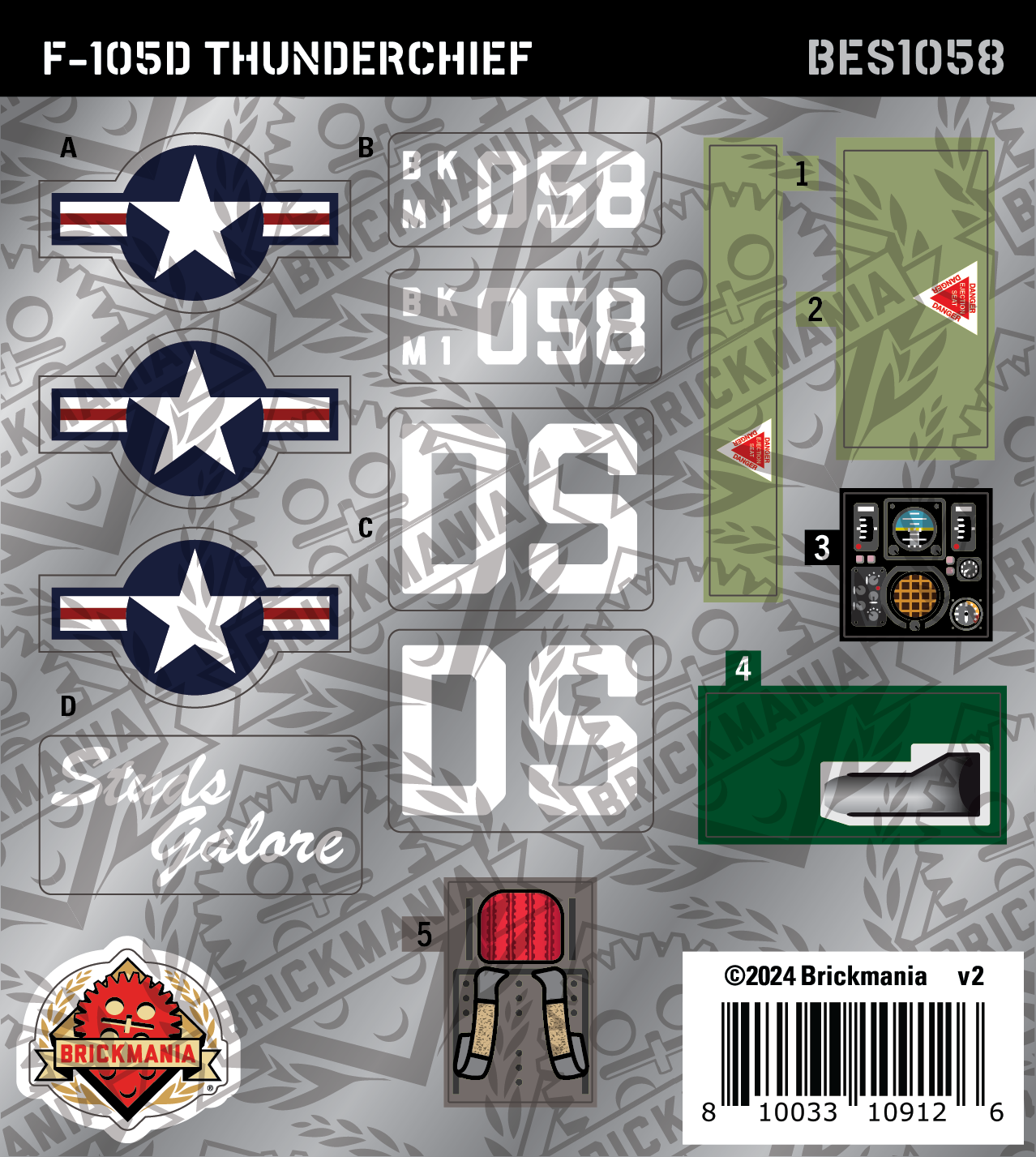 F-105D Thunderchief (BKE1058) - Sticker Pack