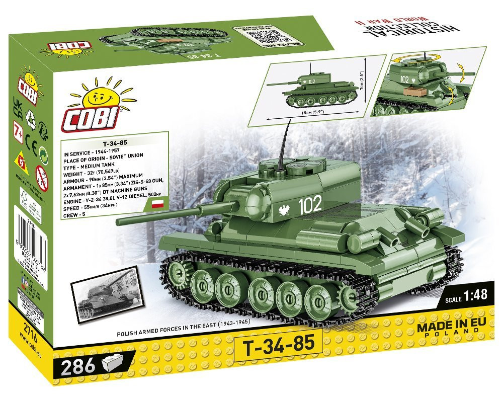 COBI T-34-85 Tank 1:48: Set #2716