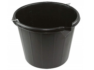Black Builders Bucket With Handle - 3 Gallons