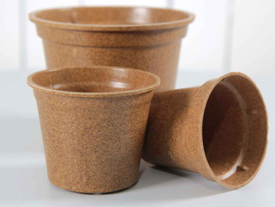 Vipot Round Biodegradable Plant Pots - Natural Colour